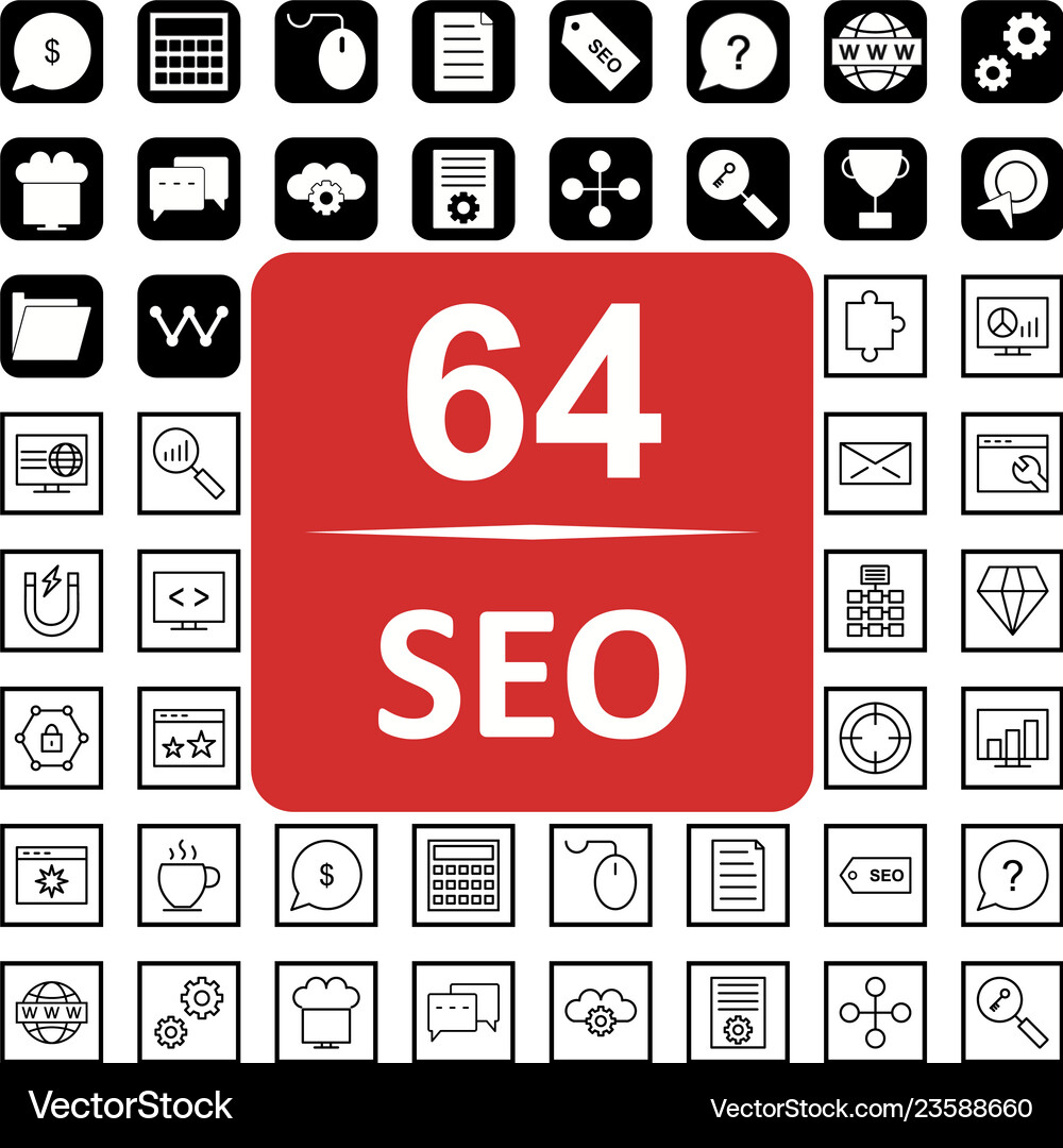 Set of seo search engine optimization icons Vector Image