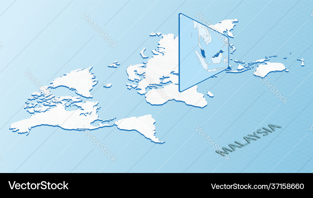 World map in isometric style with detailed map Vector Image