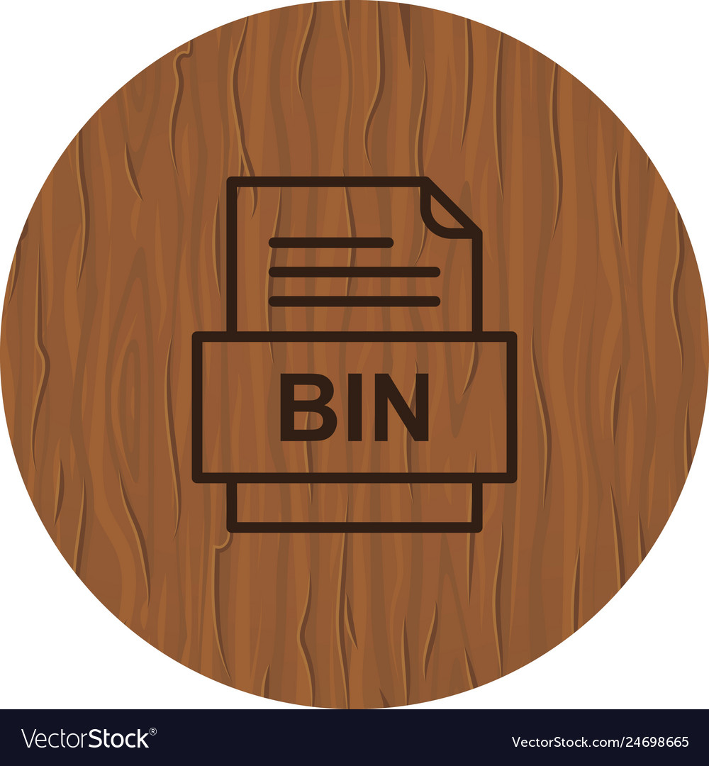 Bin file document icon Royalty Free Vector Image
