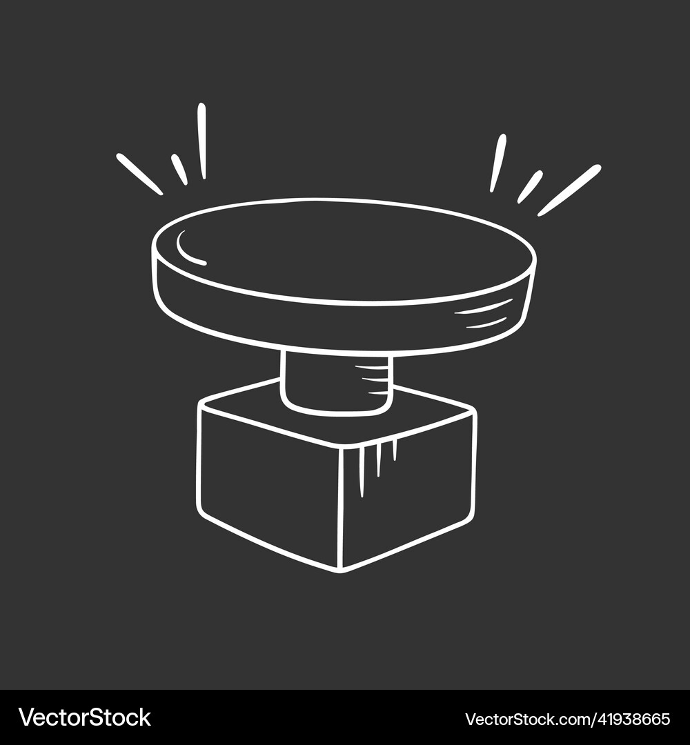 Button quiz in doodle style hand drawn sketch Vector Image