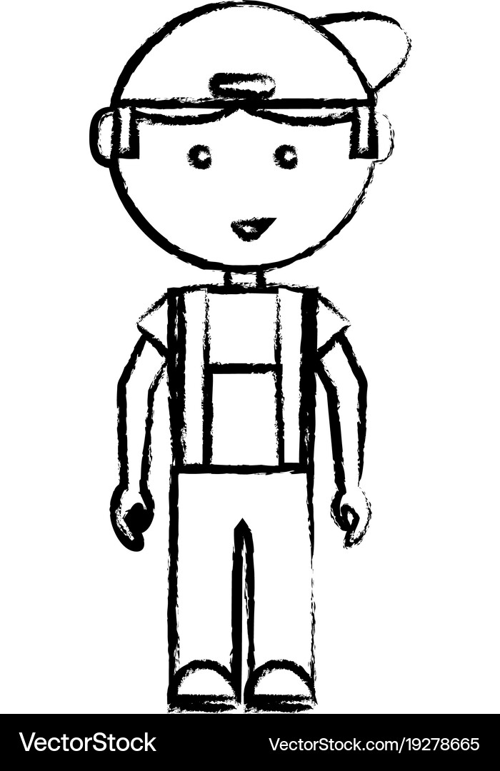 Cartoon mechanic man icon Royalty Free Vector Image