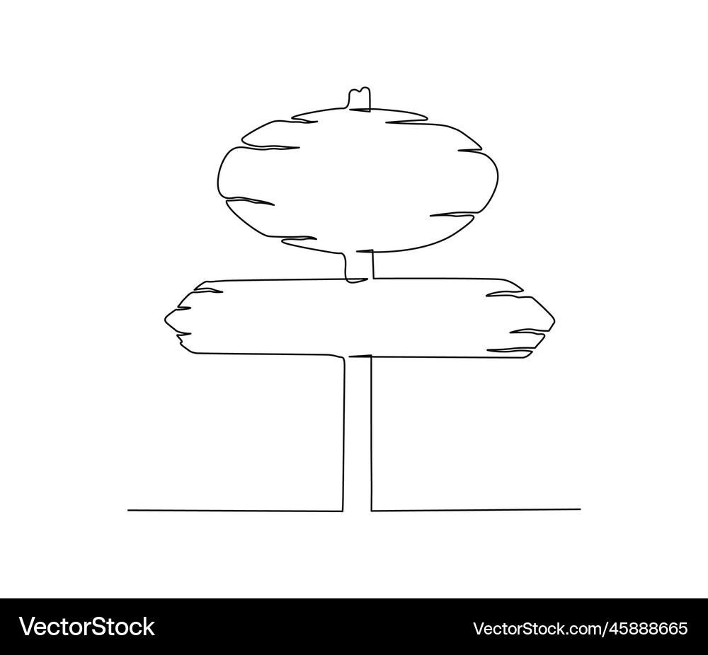 Continuous one line drawing of road direction Vector Image