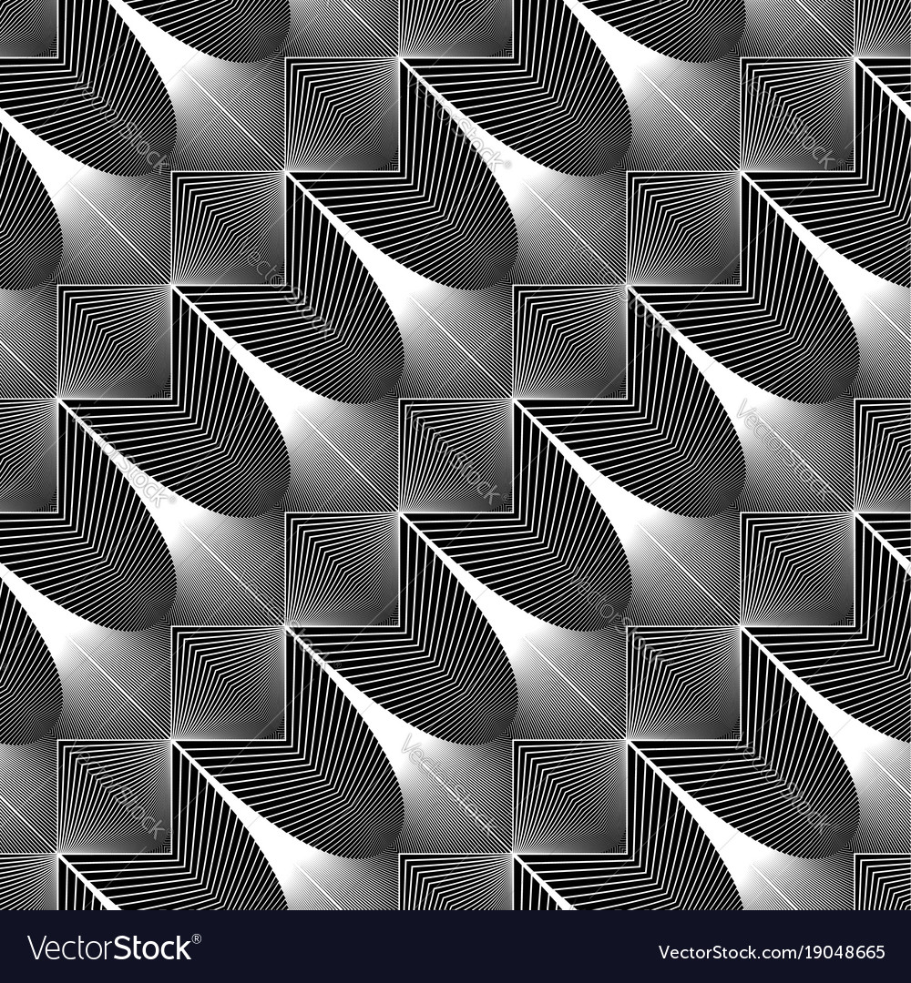 Design Seamless Monochrome Waving Decorative Vector Image