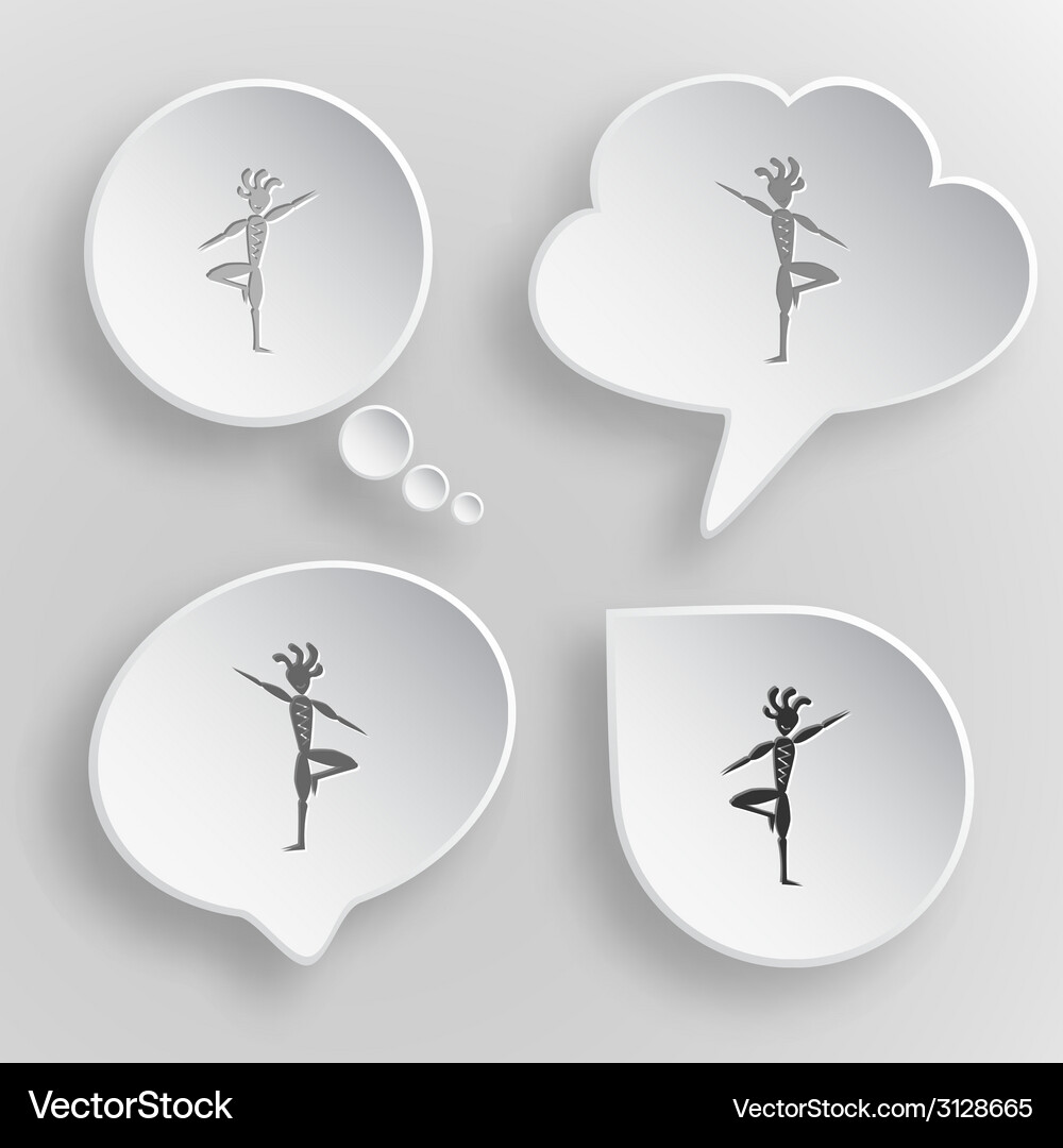 Ethnic little man as yogi white flat buttons Vector Image