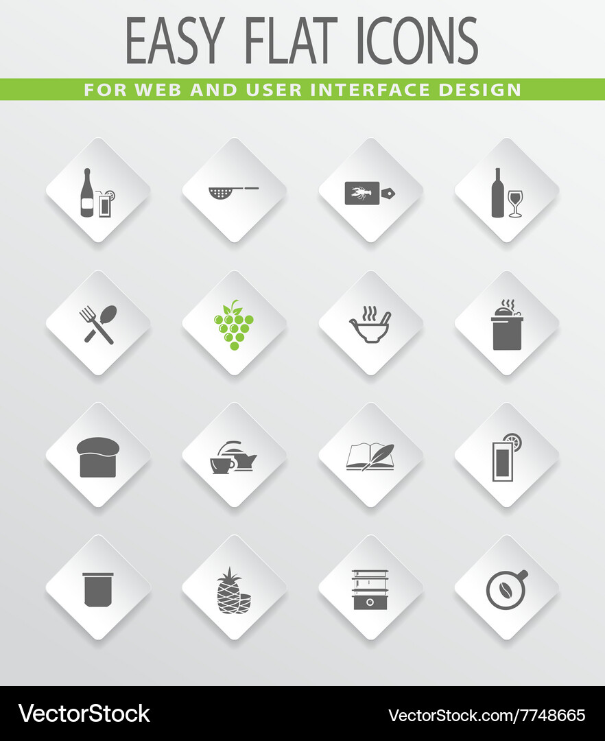 Food and kitchen icons set Royalty Free Vector Image