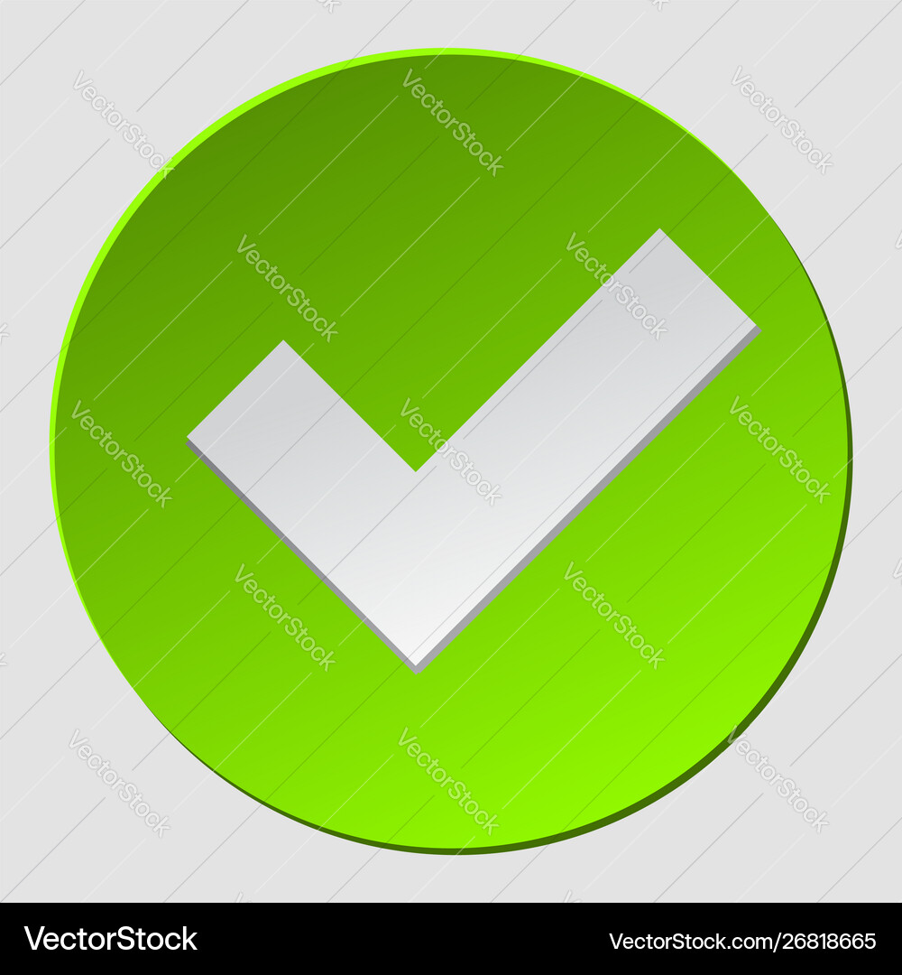 Green check in circle check mark sign approved ok Vector Image