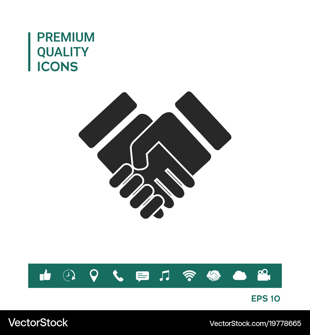 Handshake stylized symbol Royalty Free Vector Image