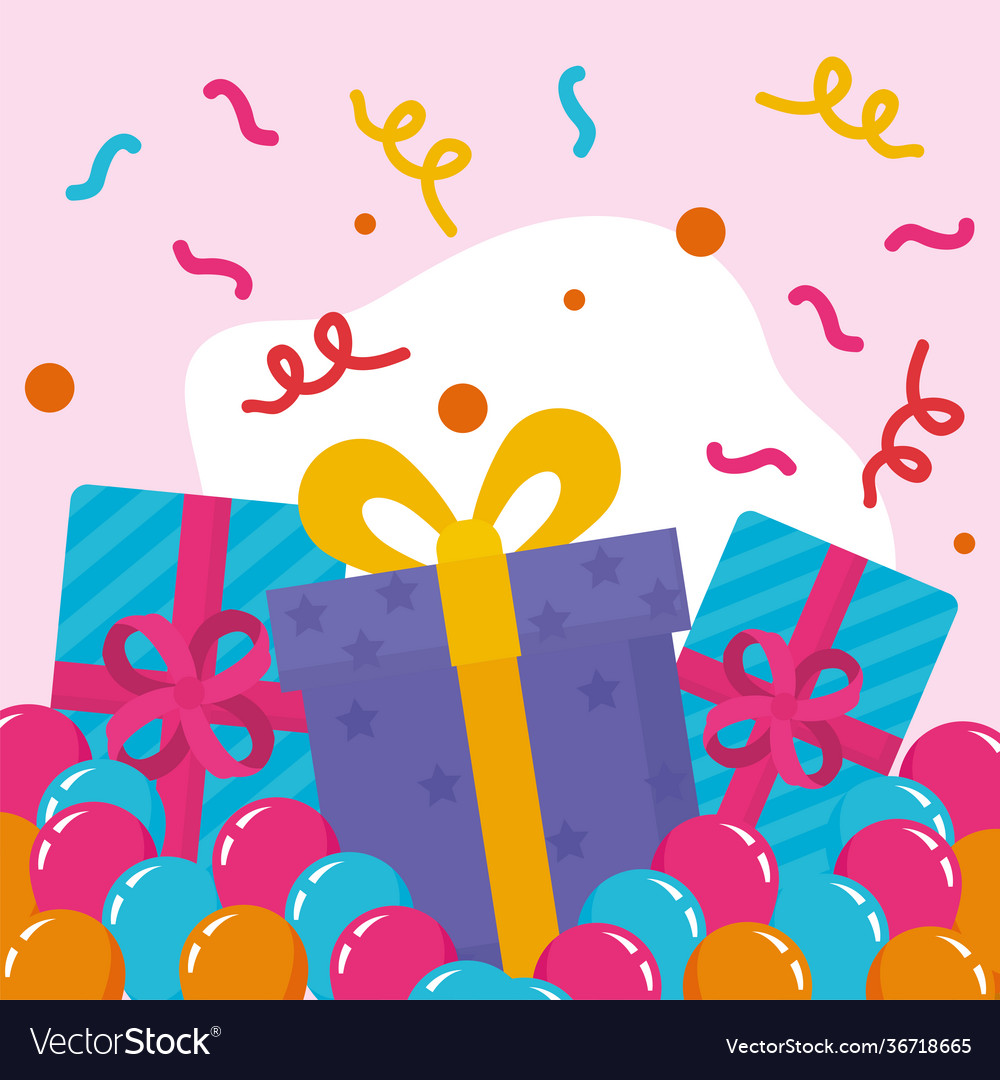 Happy birthday gifts Royalty Free Vector Image