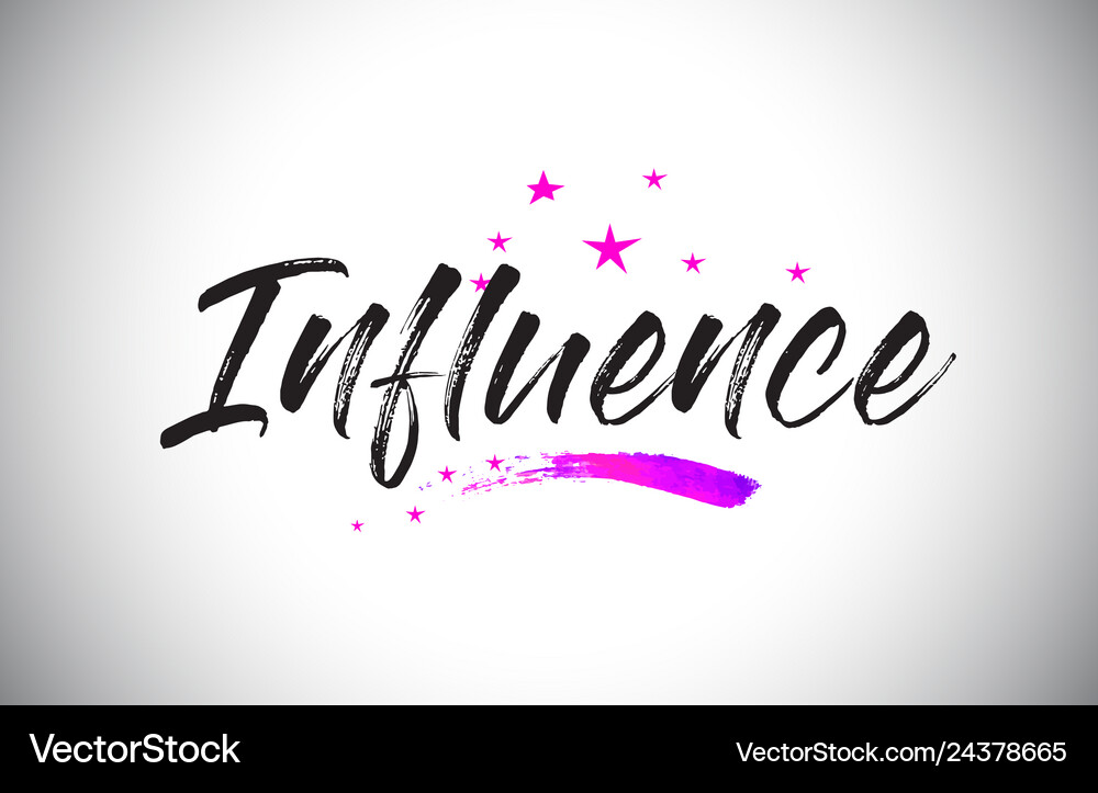 Influence handwritten word font with vibrant Vector Image