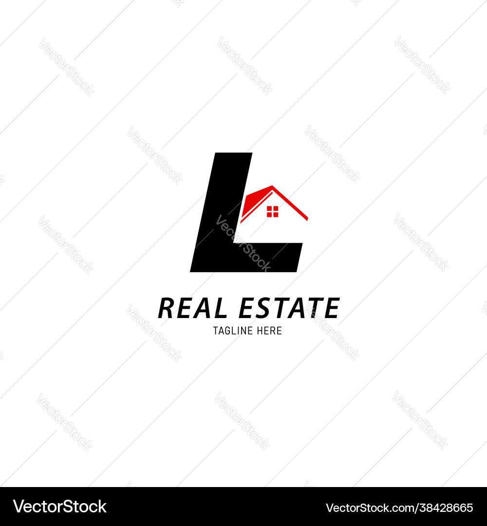 Letter l real estate logo design template Vector Image