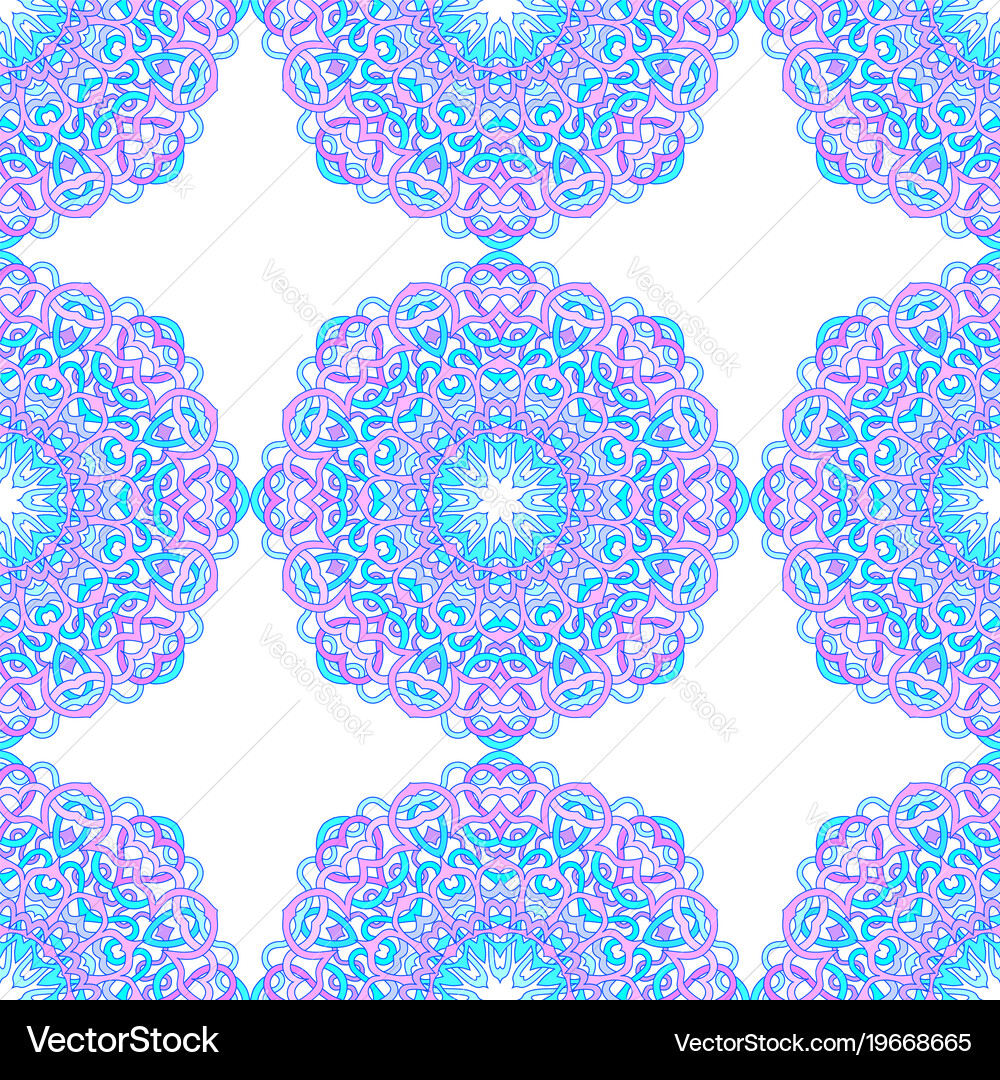 Seamless pattern of round abstract mandalas Vector Image