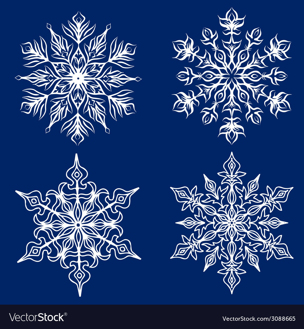 Snowflakes set Royalty Free Vector Image - VectorStock