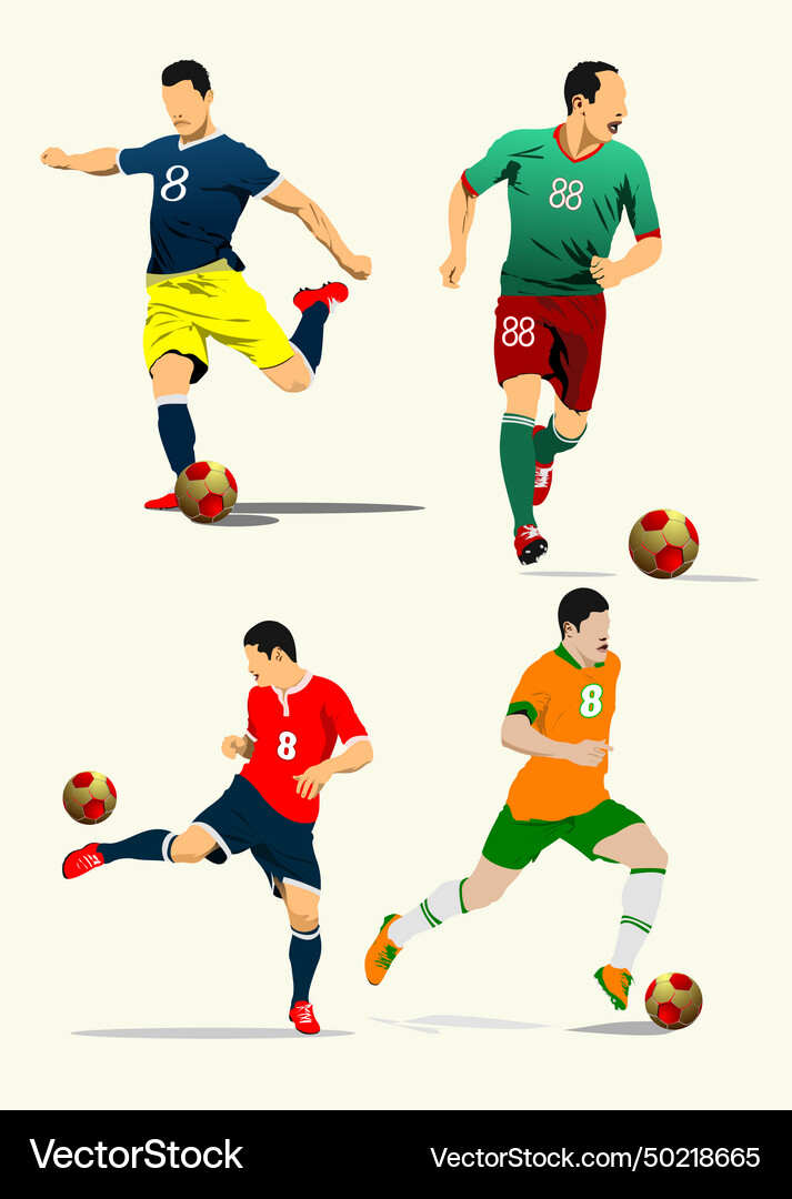 Soccer player poster color 3d Royalty Free Vector Image