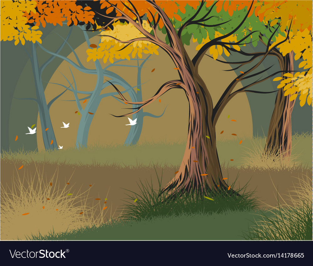Trees forest Royalty Free Vector Image - VectorStock