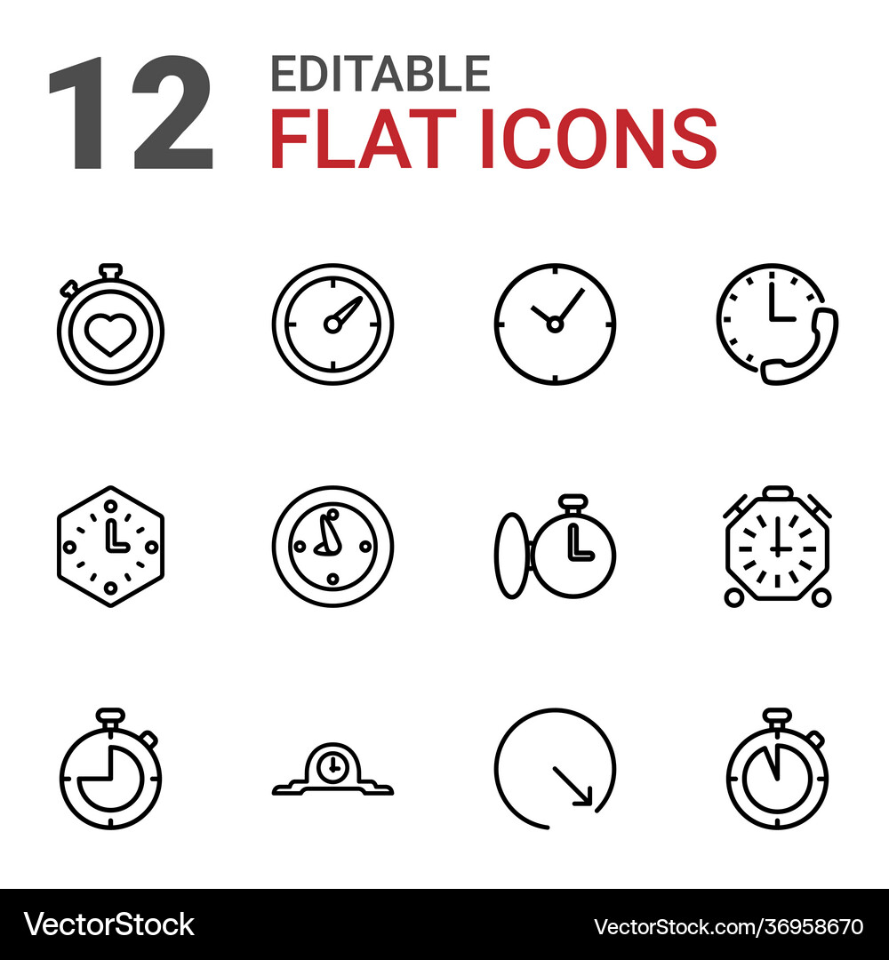 12 second icons Royalty Free Vector Image - VectorStock