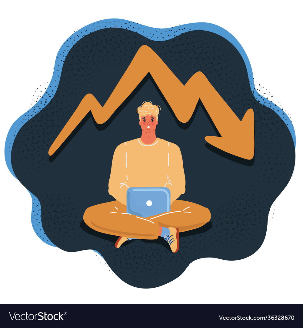 Anxious man working Royalty Free Vector Image - VectorStock