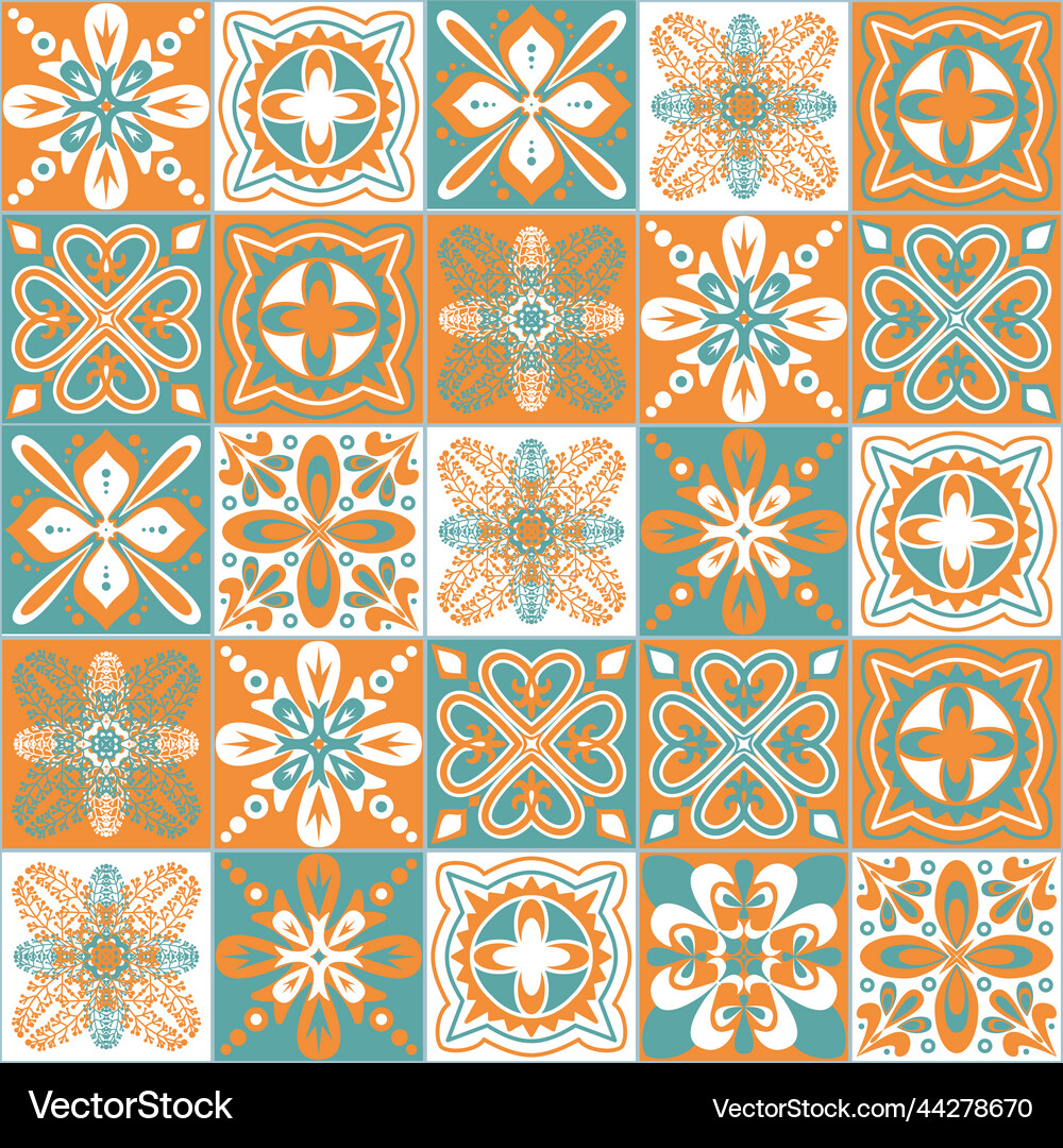 Azulejo talavera portuguese ceramic tile Vector Image