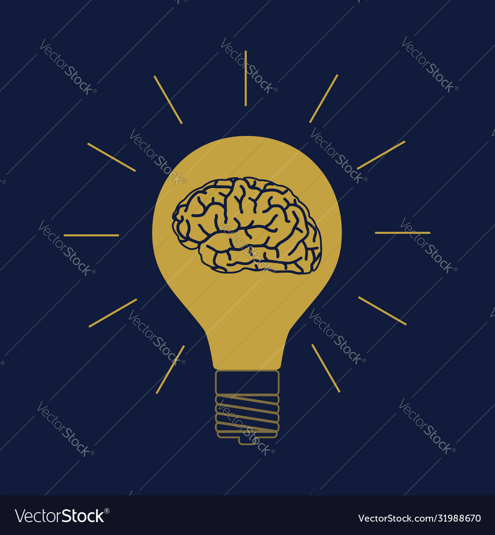 Brain light Royalty Free Vector Image - VectorStock