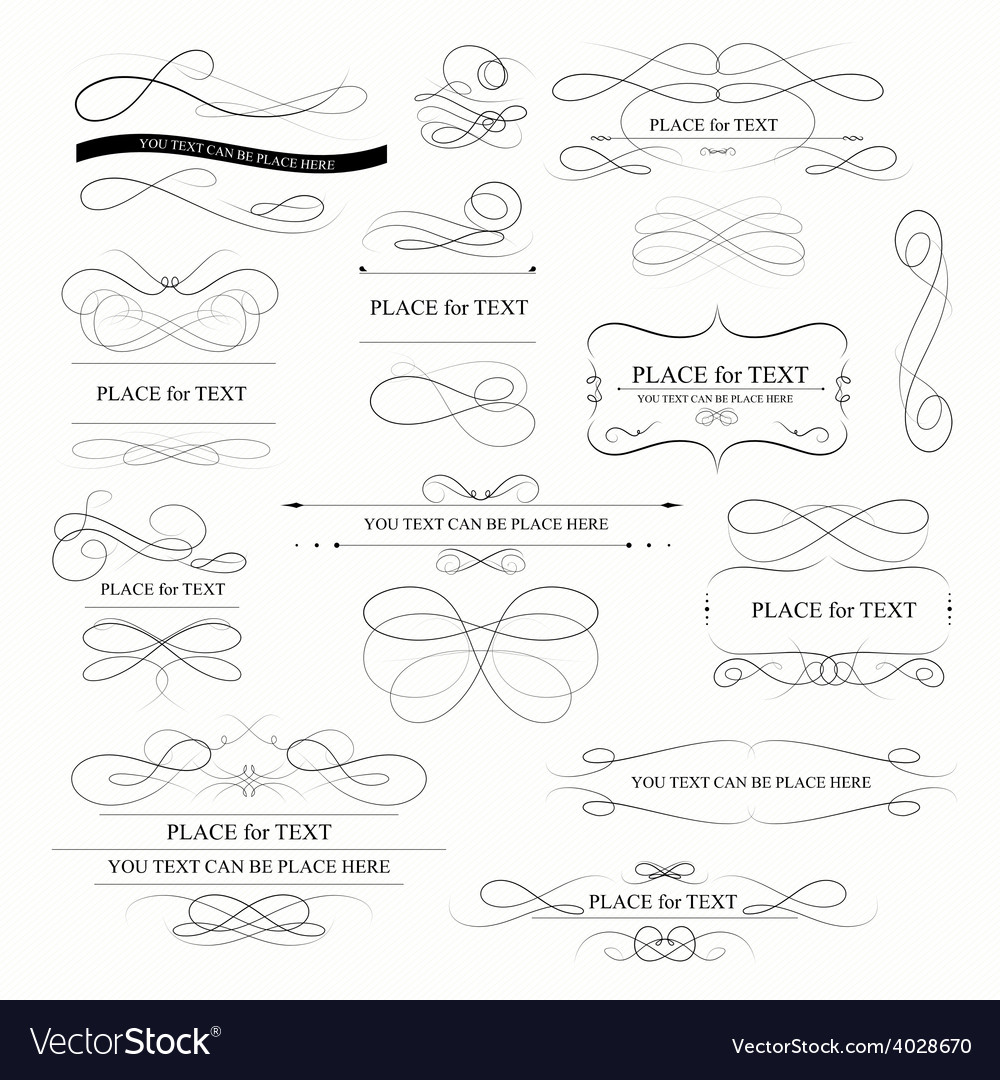 Calligraphic elements for design Royalty Free Vector Image