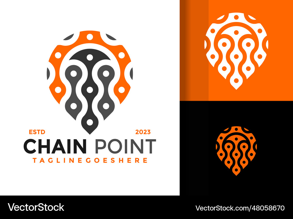 Chain mark point logo design symbol icon Vector Image
