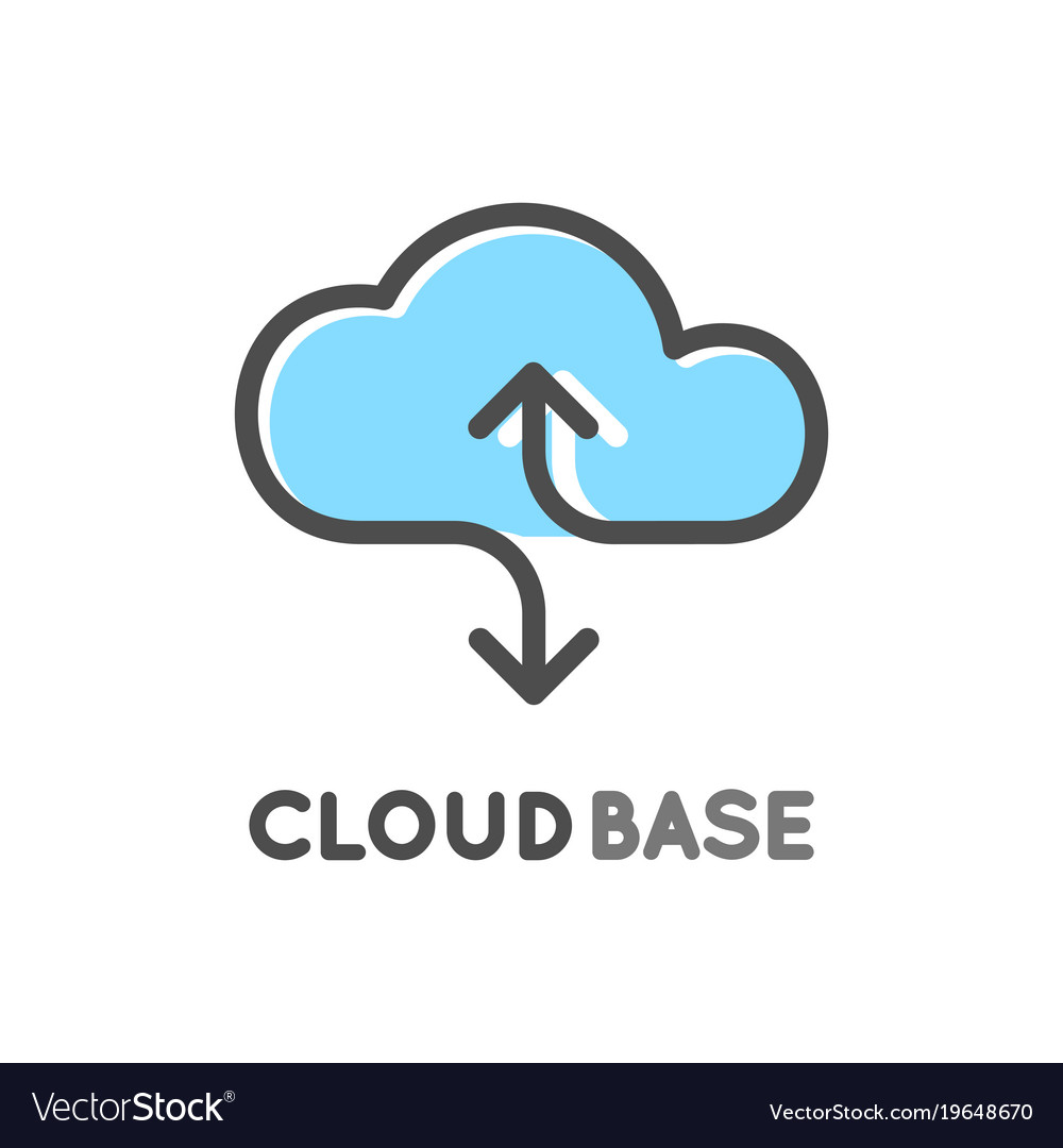 Cloud database logo isolated logotype data Vector Image