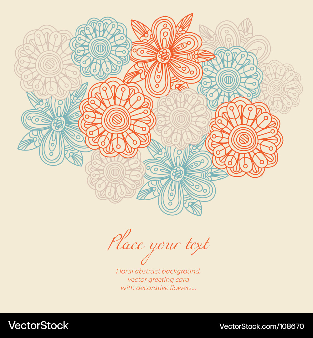 Floral background greeting card Royalty Free Vector Image