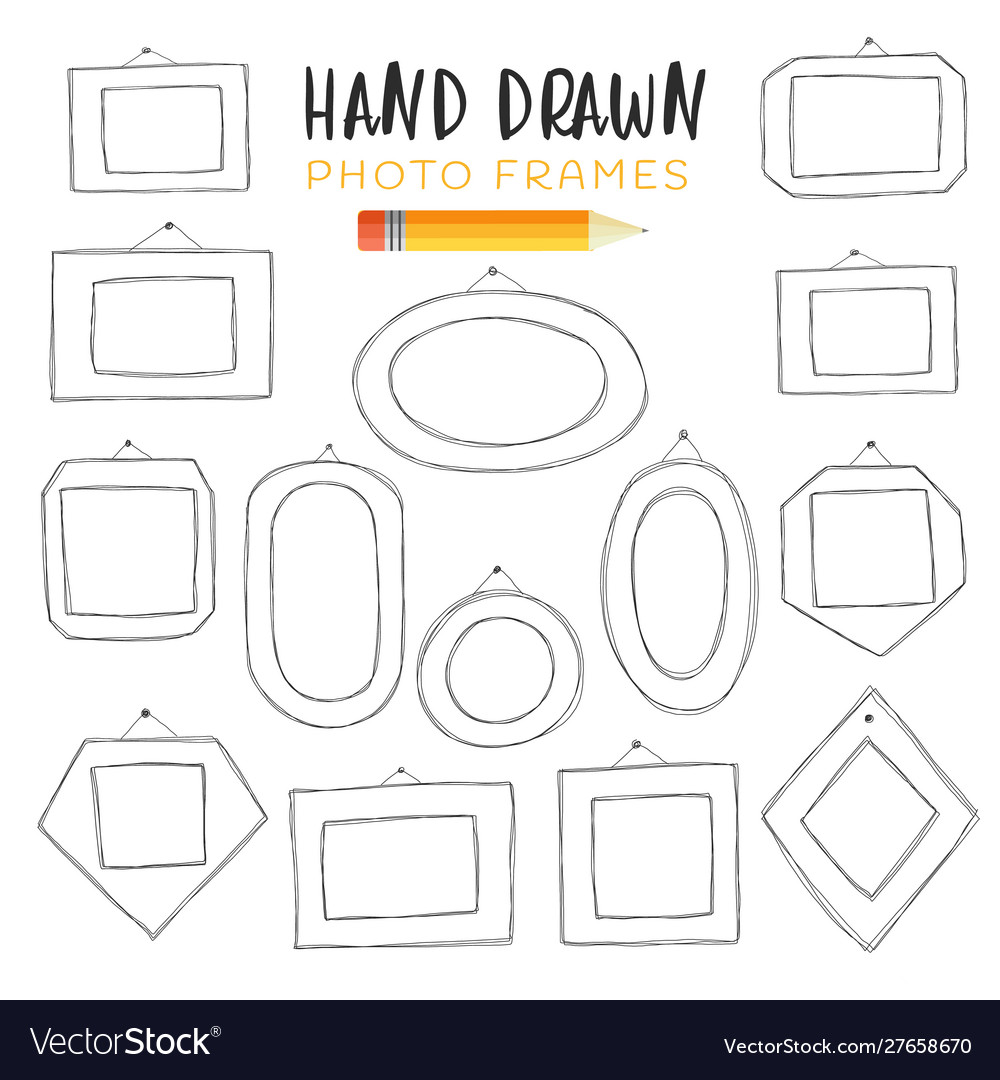 Hand-drawn frames Royalty Free Vector Image - VectorStock
