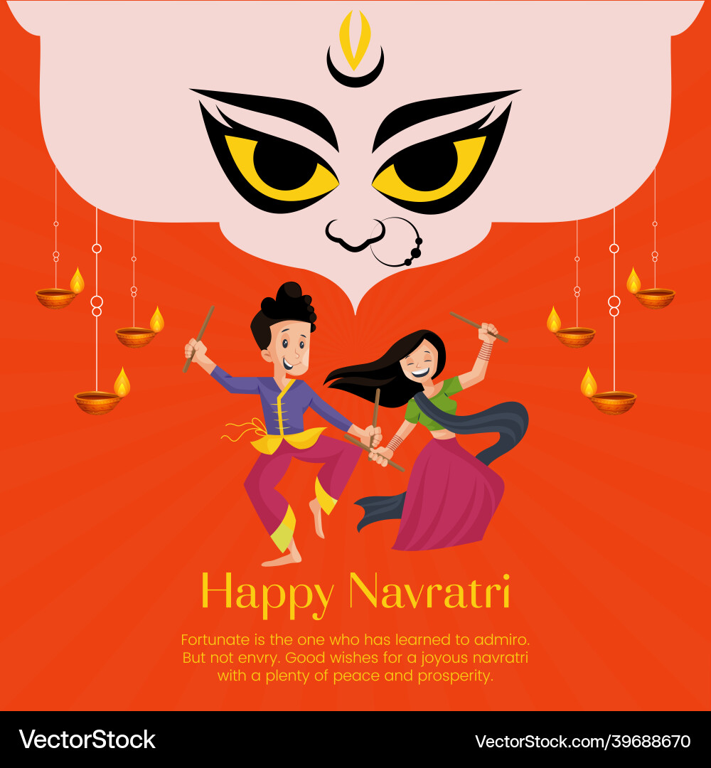 Happy navratri banner design Royalty Free Vector Image