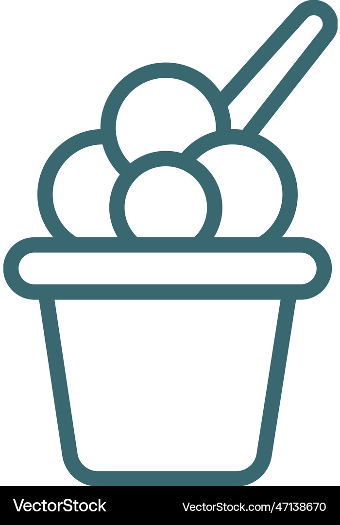 Ice cream cup icon thin line cream cup icon Vector Image