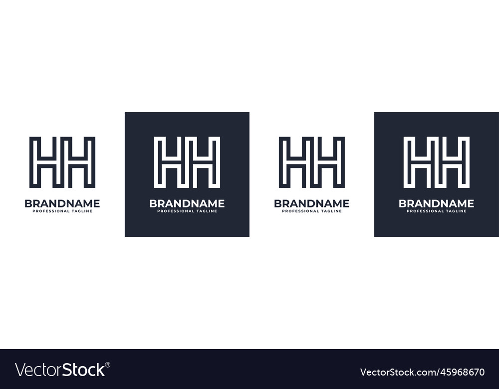 Letter h or hh global technology monogram logo Vector Image
