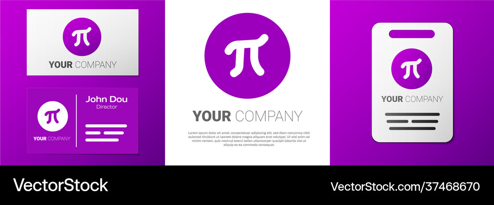 Logotype pi symbol icon isolated on white Vector Image