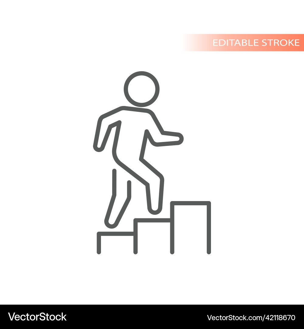 Man climbing stairs line icon Royalty Free Vector Image