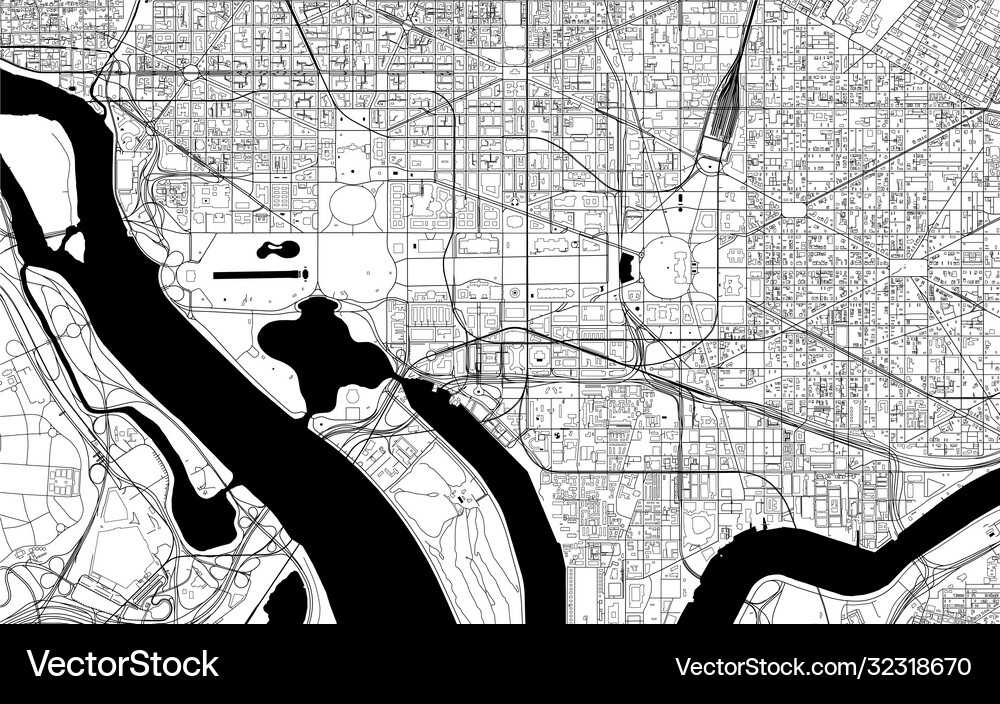 Map city washington dc usa Royalty Free Vector Image