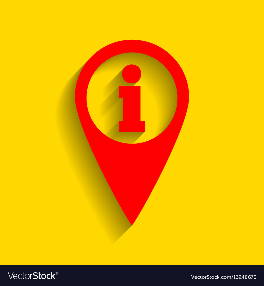 Map pointer with information sign red Royalty Free Vector