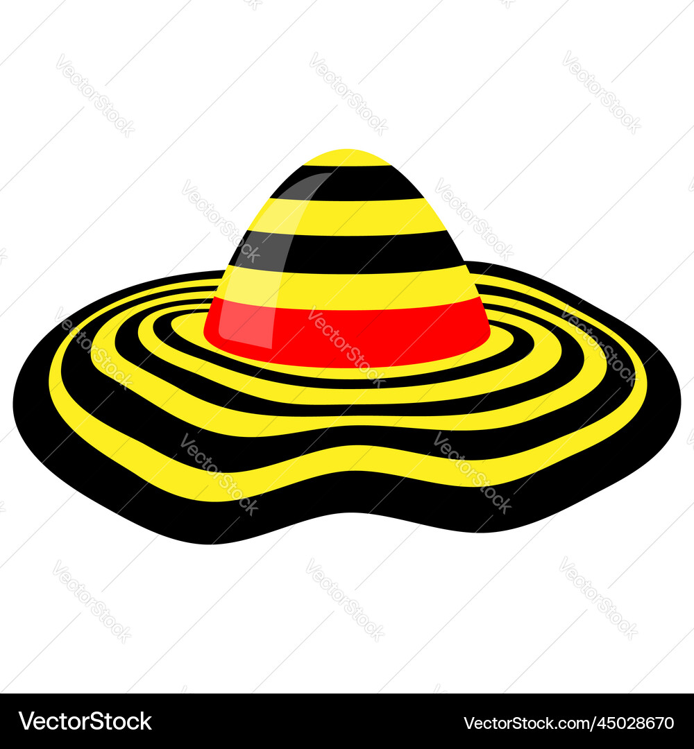 Modern black yellow womens hat icon isolated Vector Image