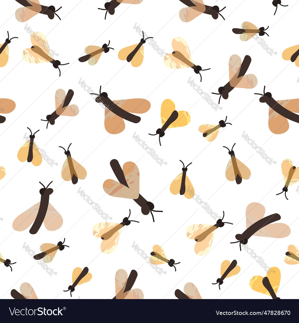 Moths seamless pattern Royalty Free Vector Image
