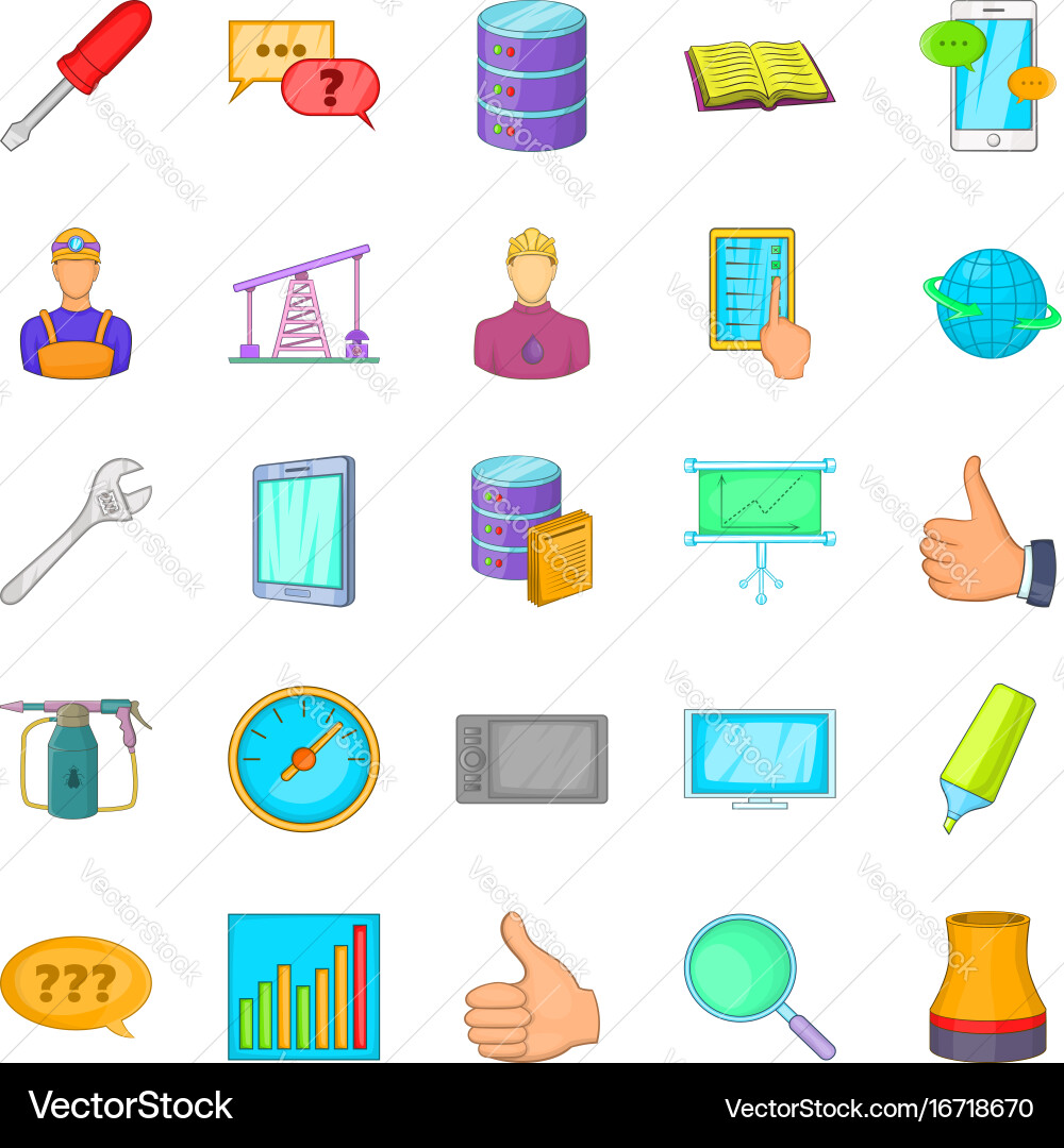Projection icons set cartoon style Royalty Free Vector Image