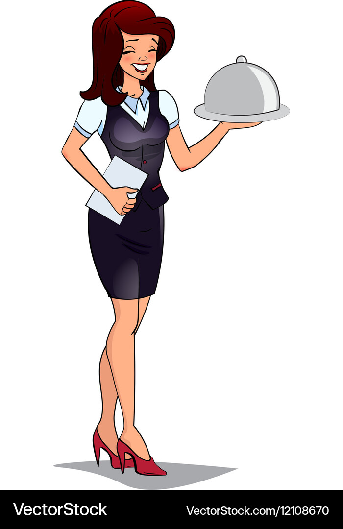 Restaurant staff character Royalty Free Vector Image