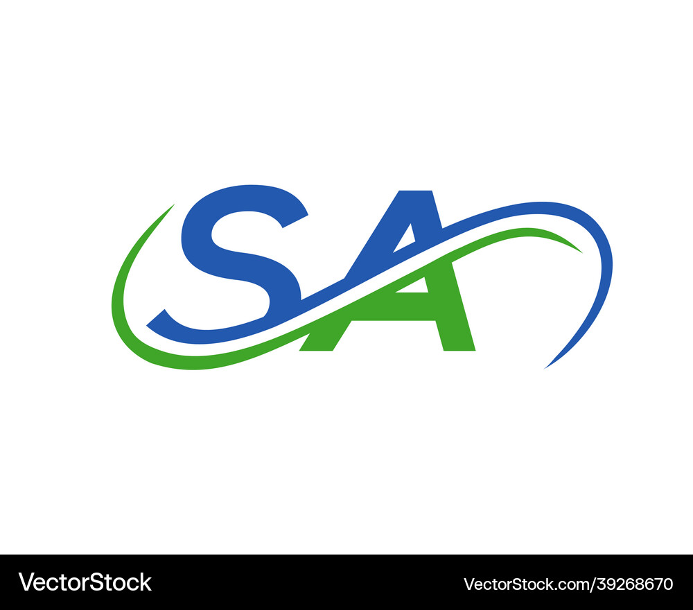 Sa logo design letter linked business Royalty Free Vector