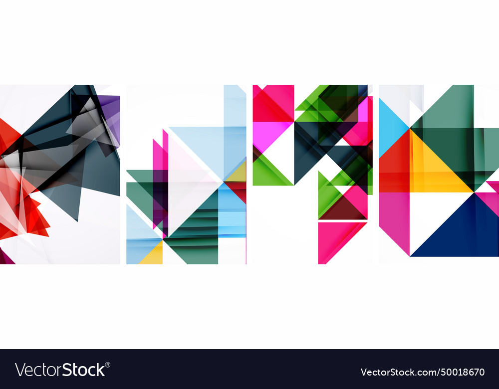 Set of abstract random triangle composition Vector Image