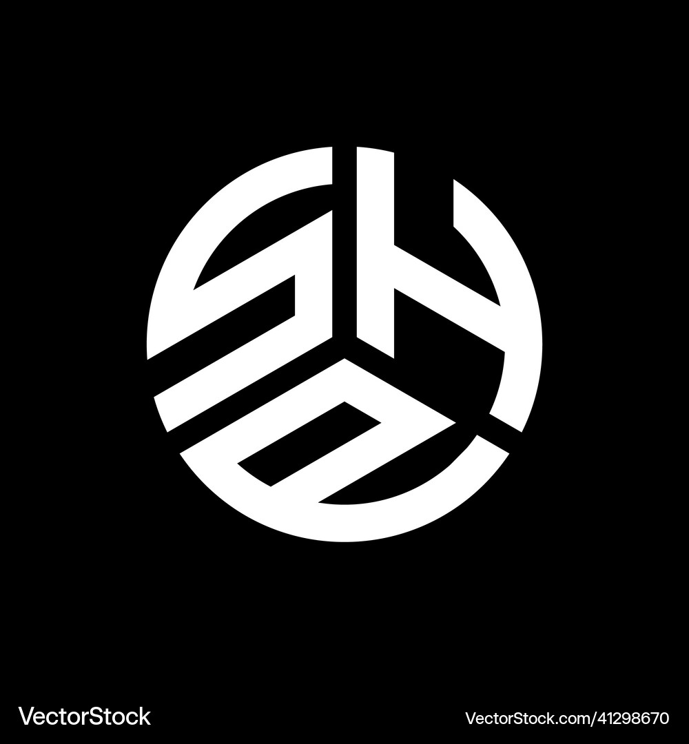 Shp letter logo design on black background Vector Image