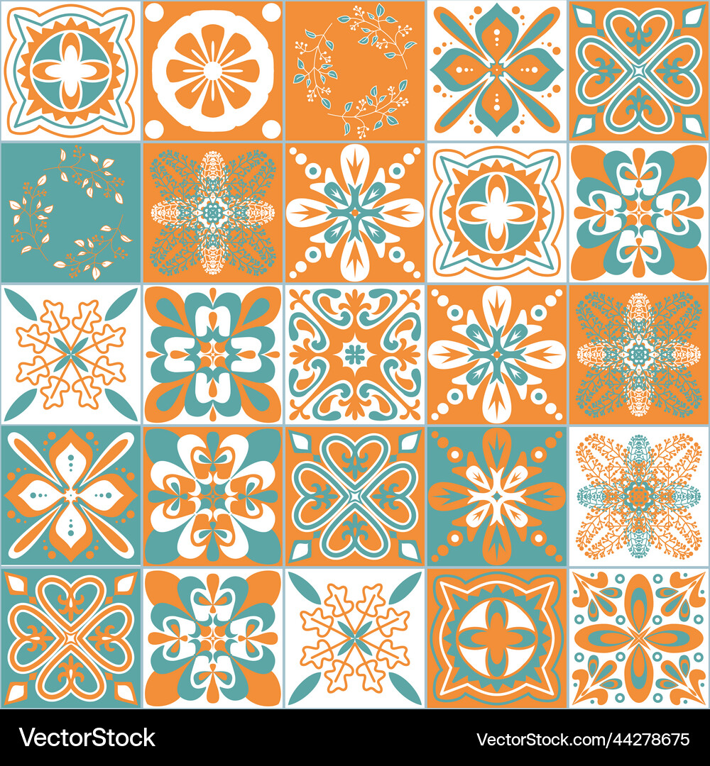 Azulejo talavera ceramic tiles moroccan arabic Vector Image