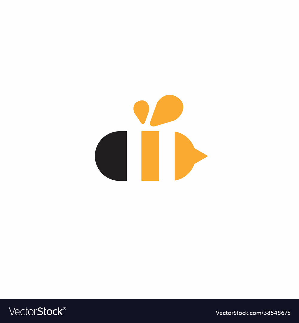 Bee simple logo Royalty Free Vector Image - VectorStock