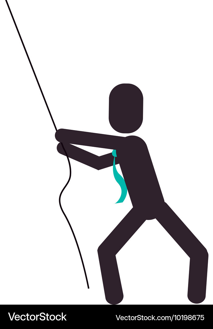 Businessman pictograph pulling rope icon Vector Image