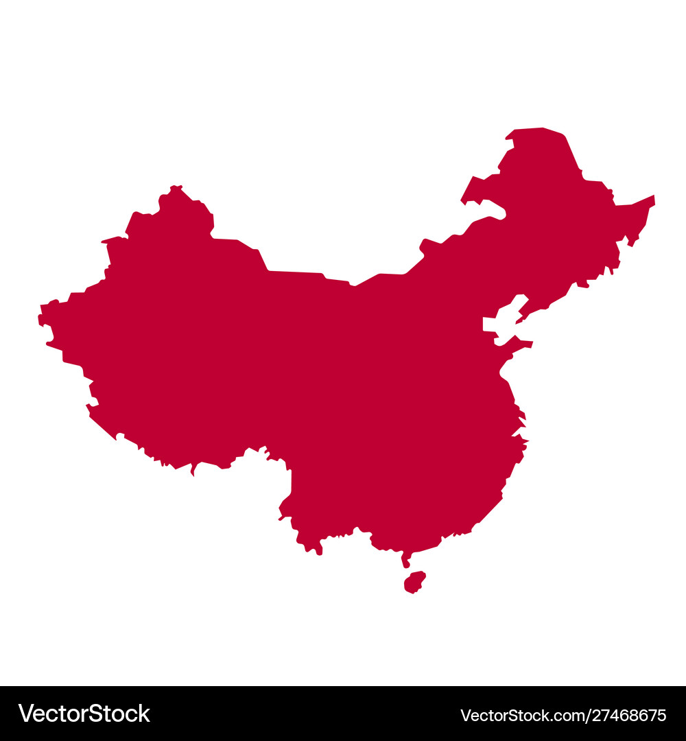 China map painted in color flag Royalty Free Vector Image