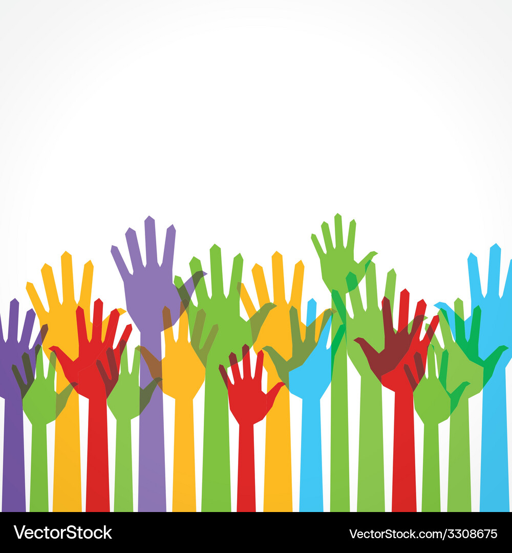 Colorful hand up to support stock Royalty Free Vector Image