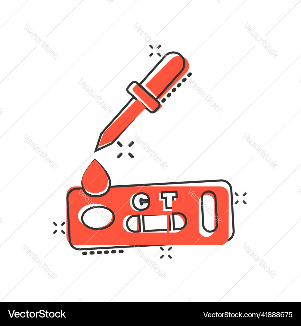 Coronavirus test icon in comic style covid-19 Vector Image