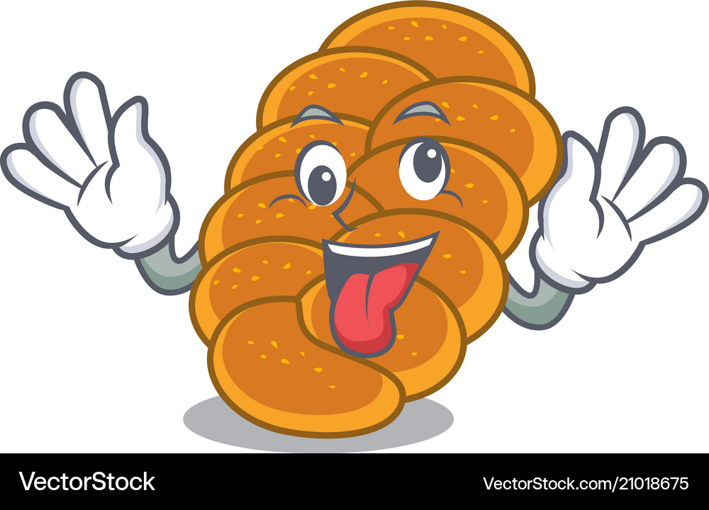 Crazy challah mascot cartoon style Royalty Free Vector Image