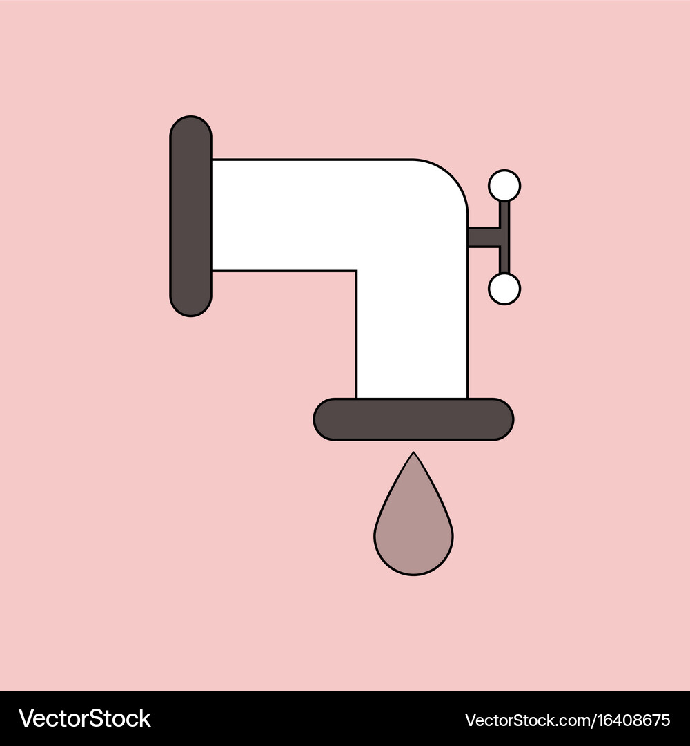 Flat icon design collection tap is dripping Vector Image