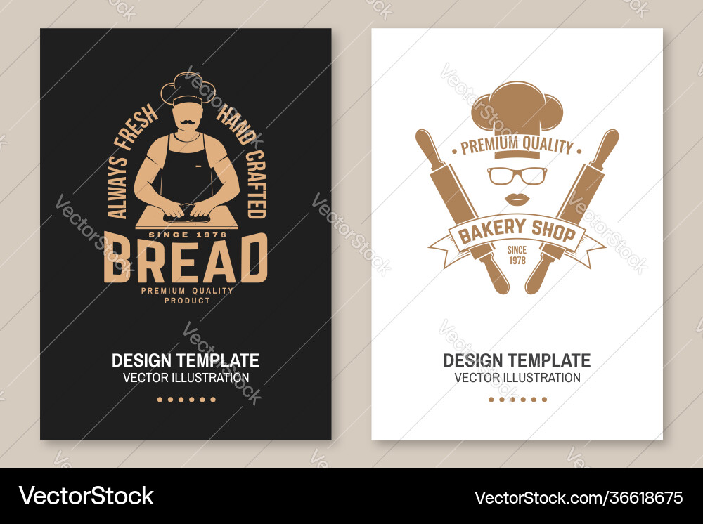 Fresh bread bakery shop flyer brochure banner Vector Image